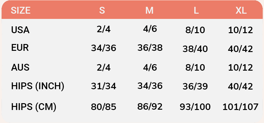 Maui Bottom Size Guide – Naya Swimear